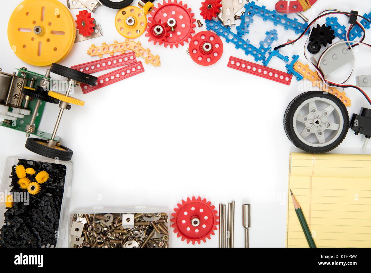 STEM or DIY science Kit set white background Stock Photo - Alamy