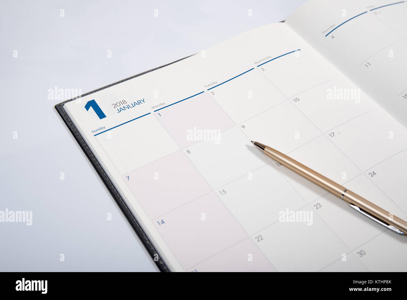 2018 year schedule book Stock Photo - Alamy