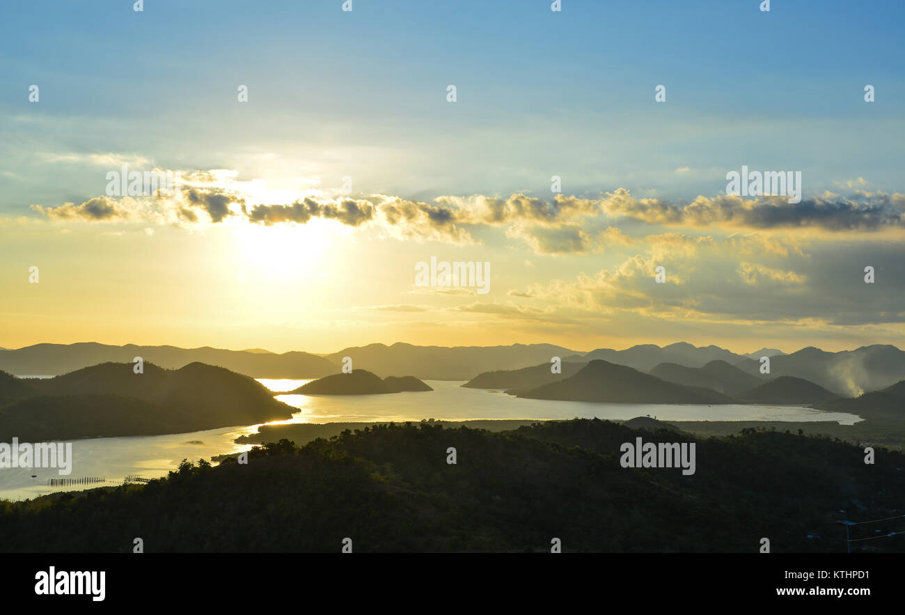 Sunset on the sea in Coron Islands, the Philippines Stock Photo - Alamy