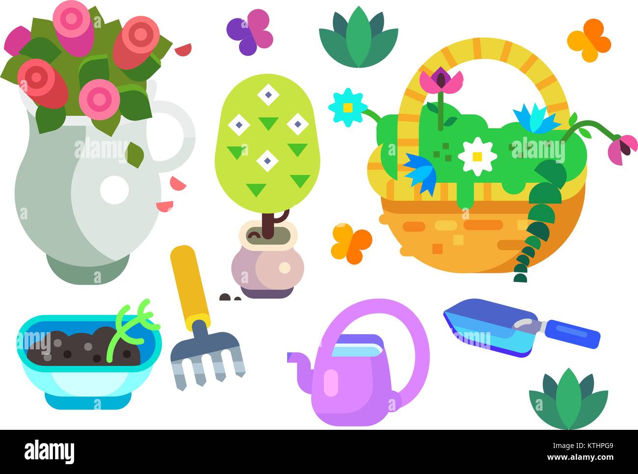 Spring colour in garden Stock Vector Images - Alamy