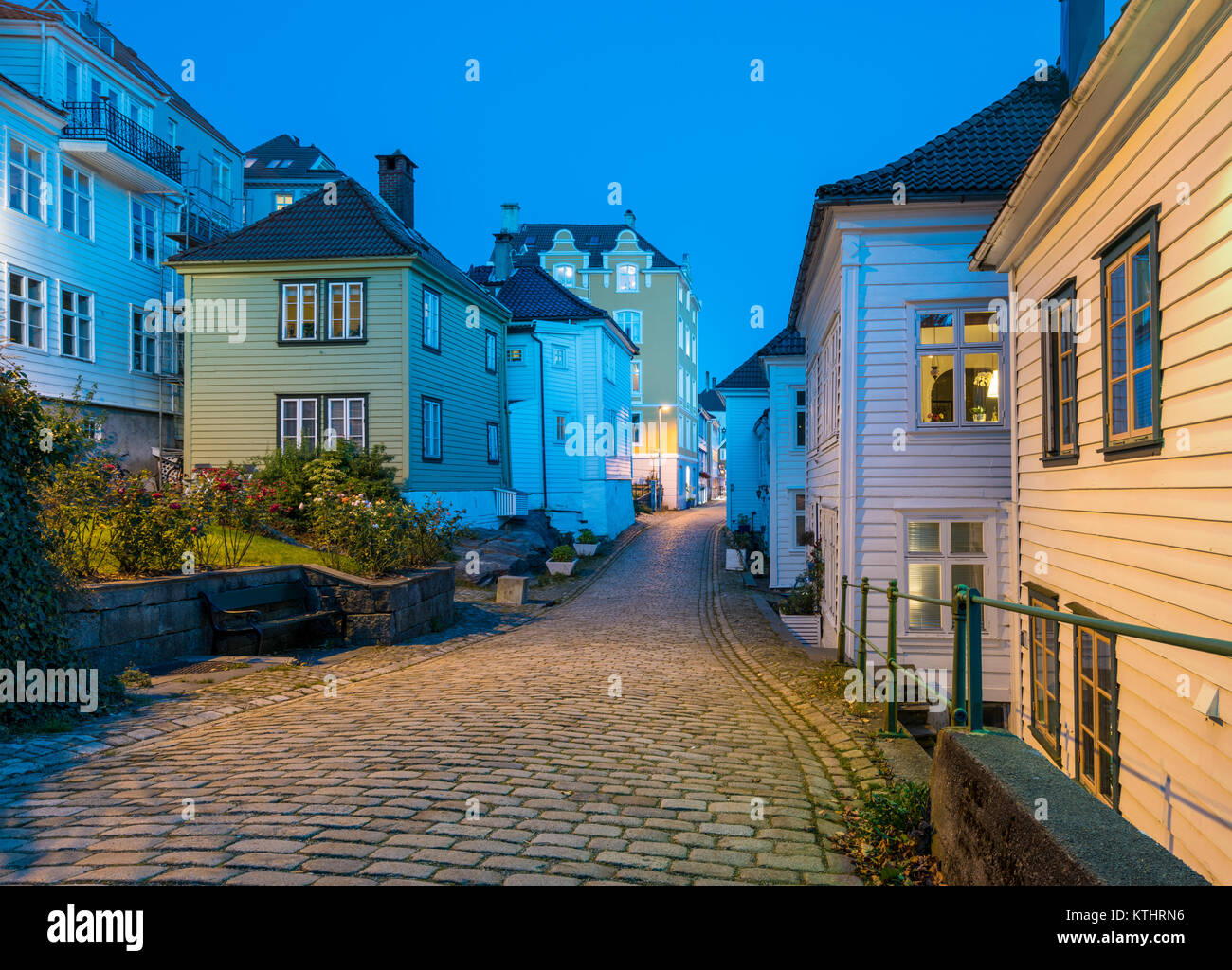 Nedre Strangehagen Street in Bergen Norway Stock Photo - Alamy