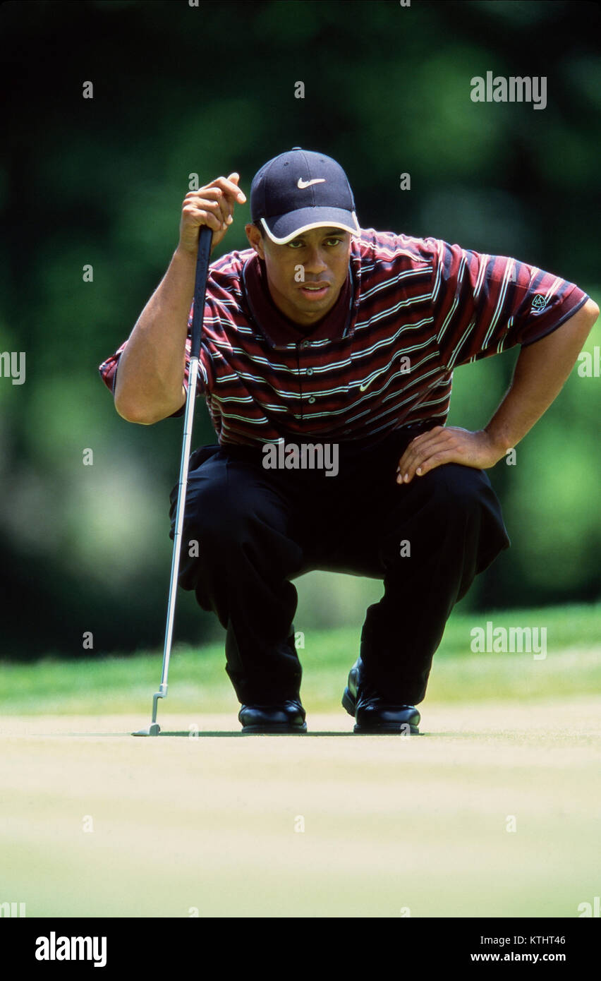 Tiger Woods competing at the 2001 Buick Classic Stock Photo - Alamy