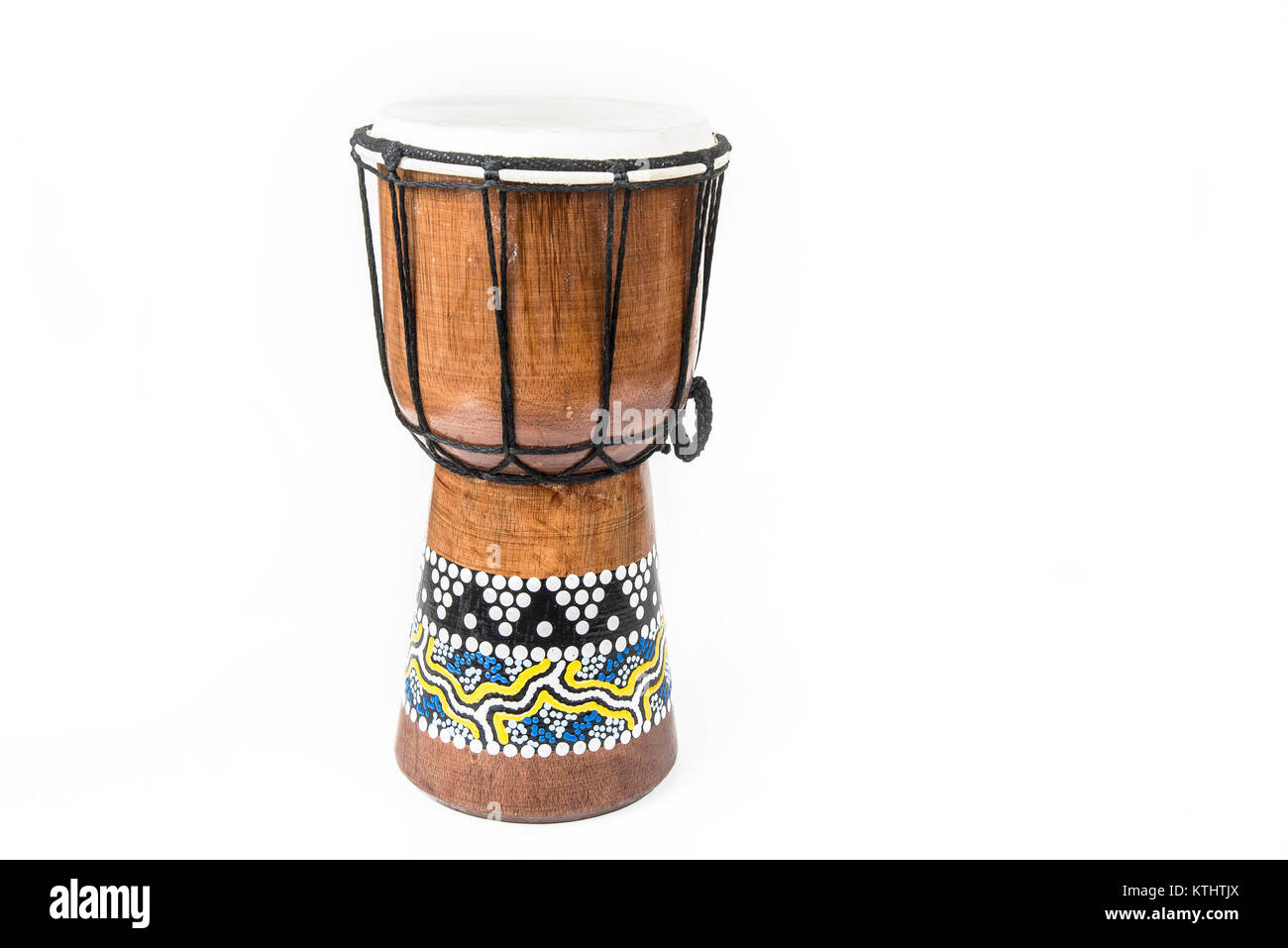 Handmade Djembe drum on the white background Stock Photo - Alamy