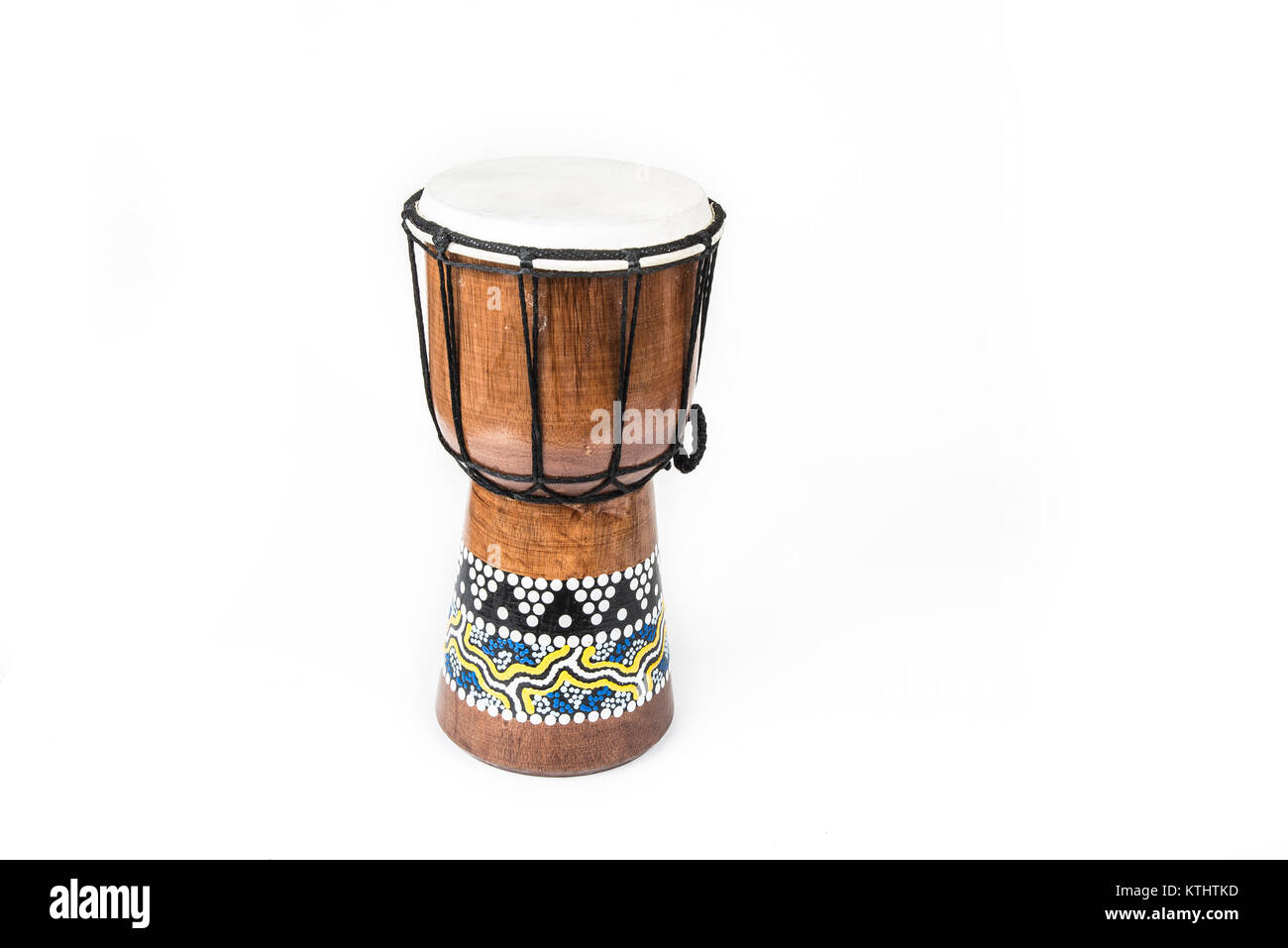 Handmade Djembe drum on the white background Stock Photo - Alamy