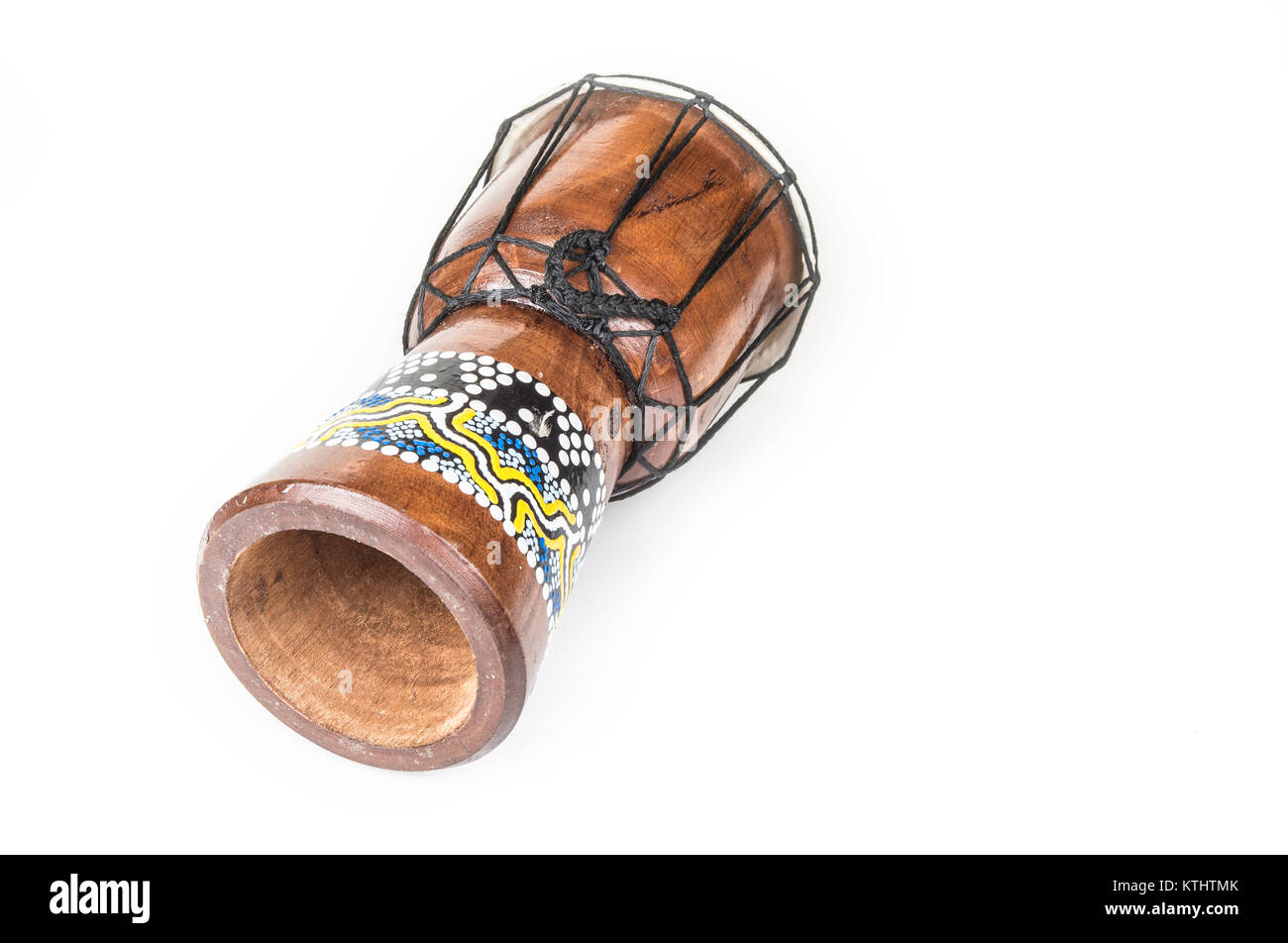 Handmade Djembe drum on the white background Stock Photo - Alamy