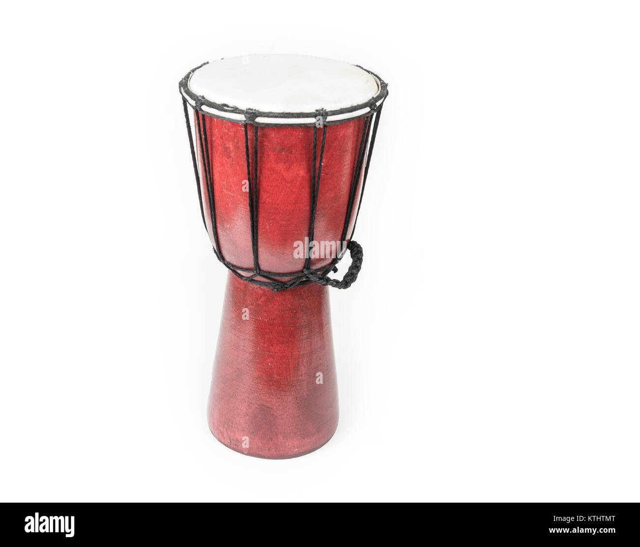 Handmade Djembe drum on the white background Stock Photo - Alamy