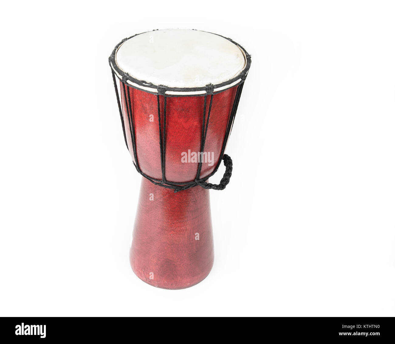 Handmade Djembe drum on the white background Stock Photo - Alamy