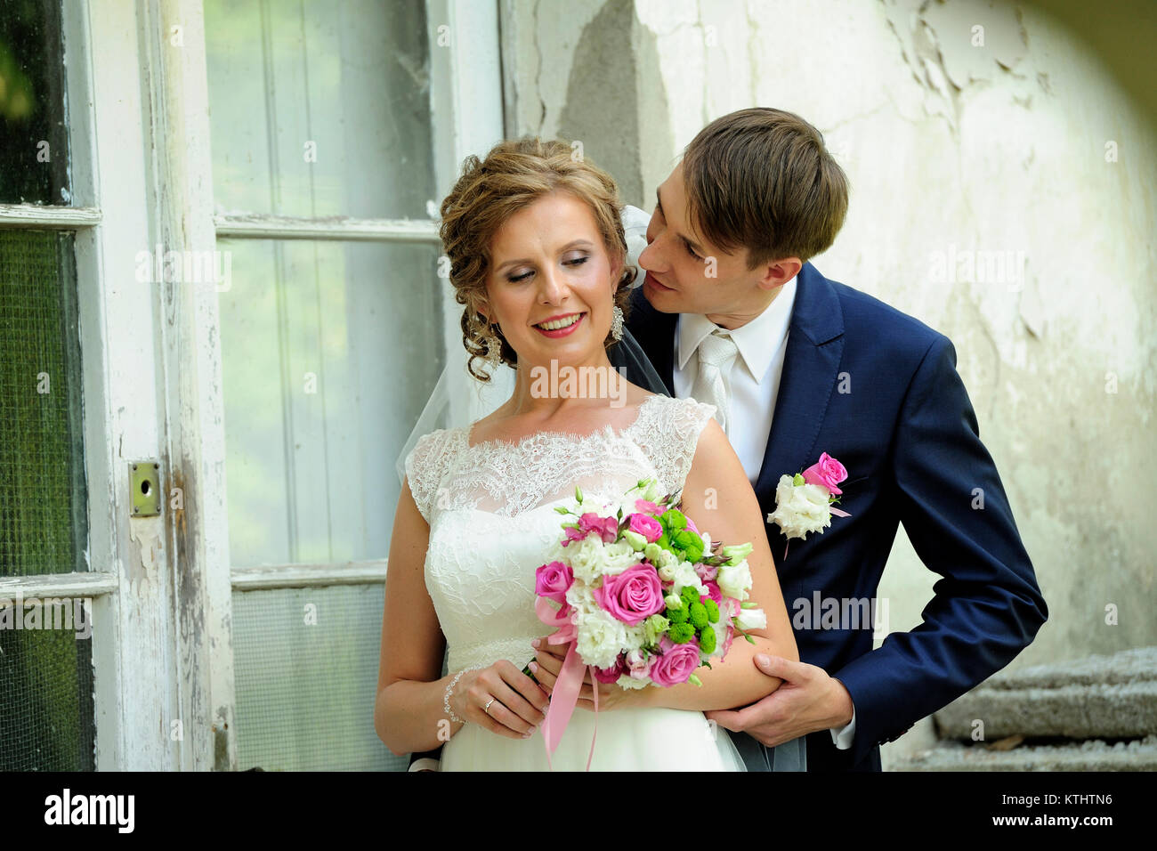 young couple, wedding, love, marriage, Couple on wedding day, two ...