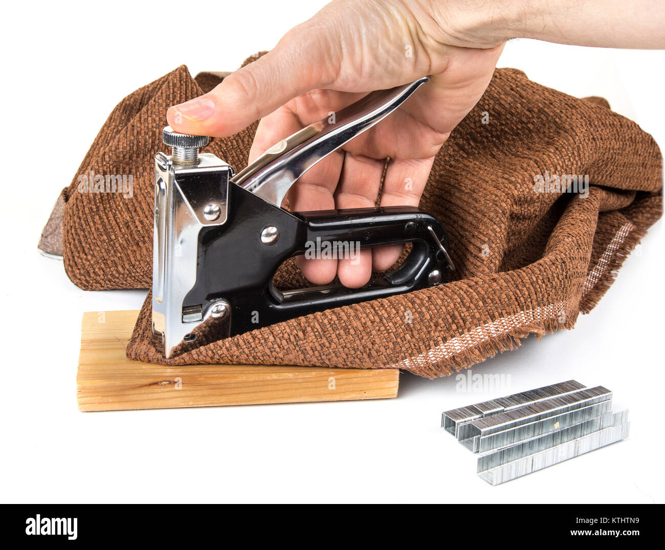 Heavy duty staple gun with staples on the white background Stock Photo ...