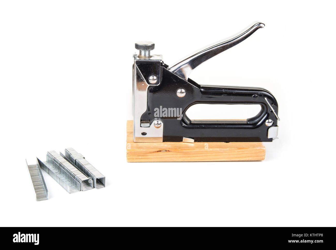 Heavy duty staple gun with staples on the white background Stock Photo ...