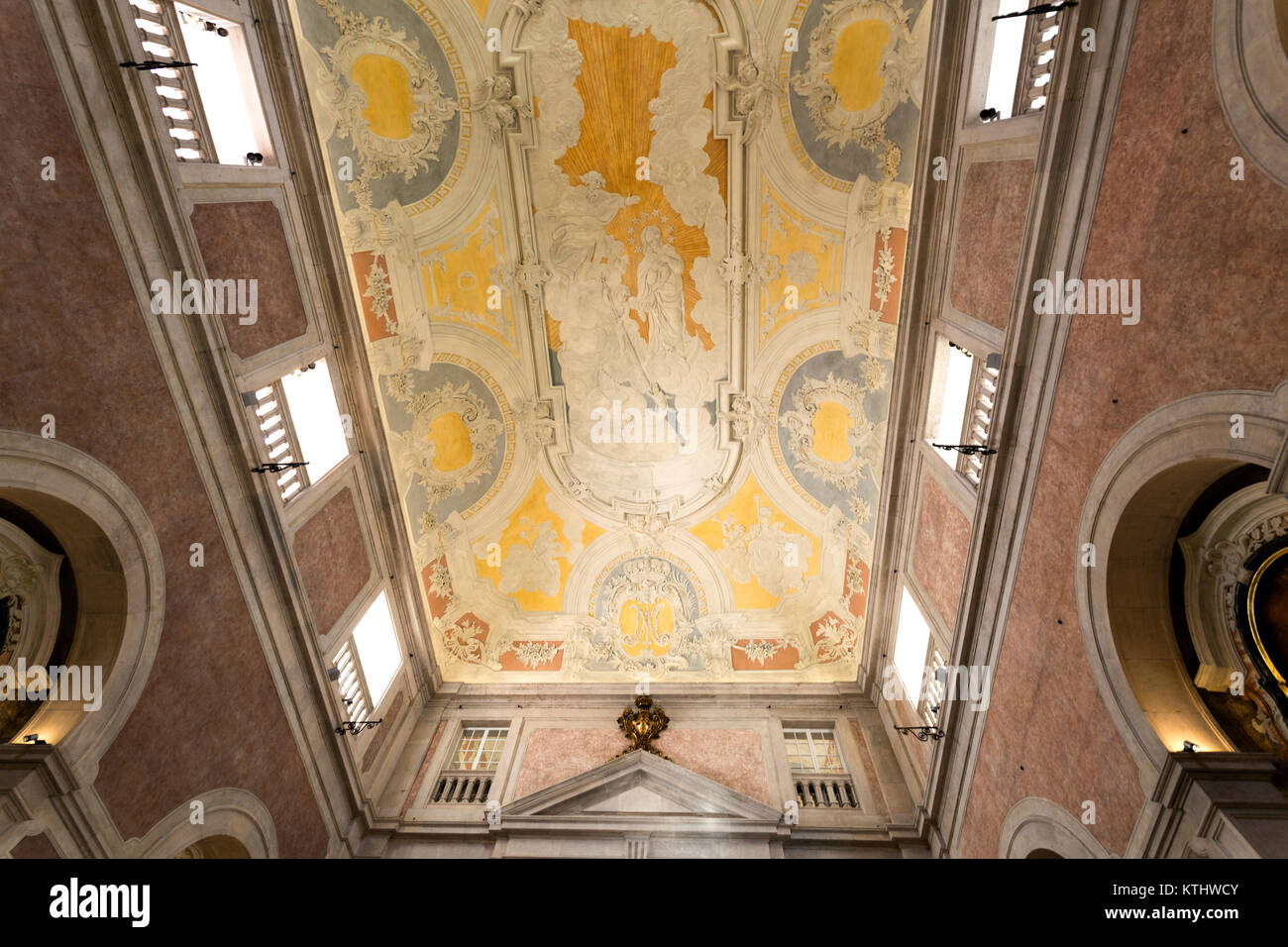 Vaulted ceiling roof, painted with the Triumph of Our Lady of the ...