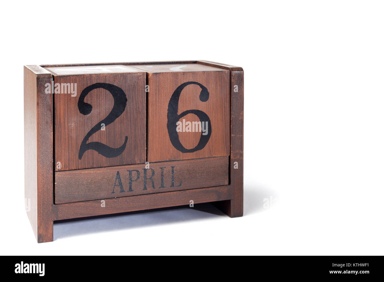 Wooden Perpetual Calendar set to April 26th Stock Photo - Alamy