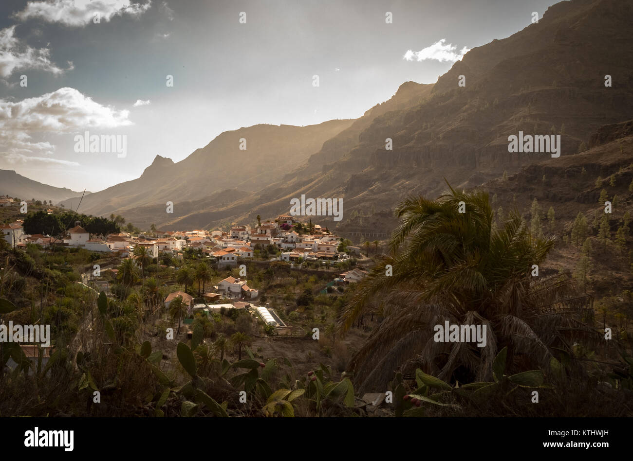 Fataga, a mountain village in Gran Canaria, Canary Islands, Spain Stock ...