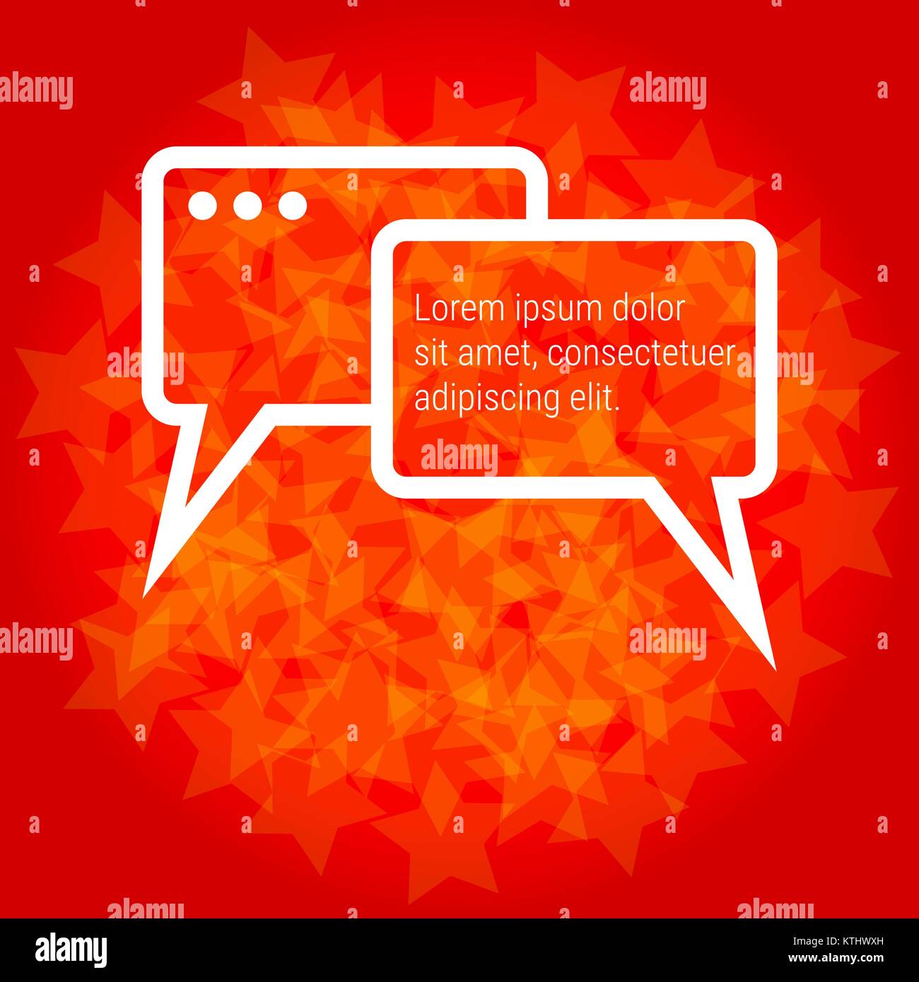 Two White Vector Message Bubbles on a Red Background Stock Vector Image ...