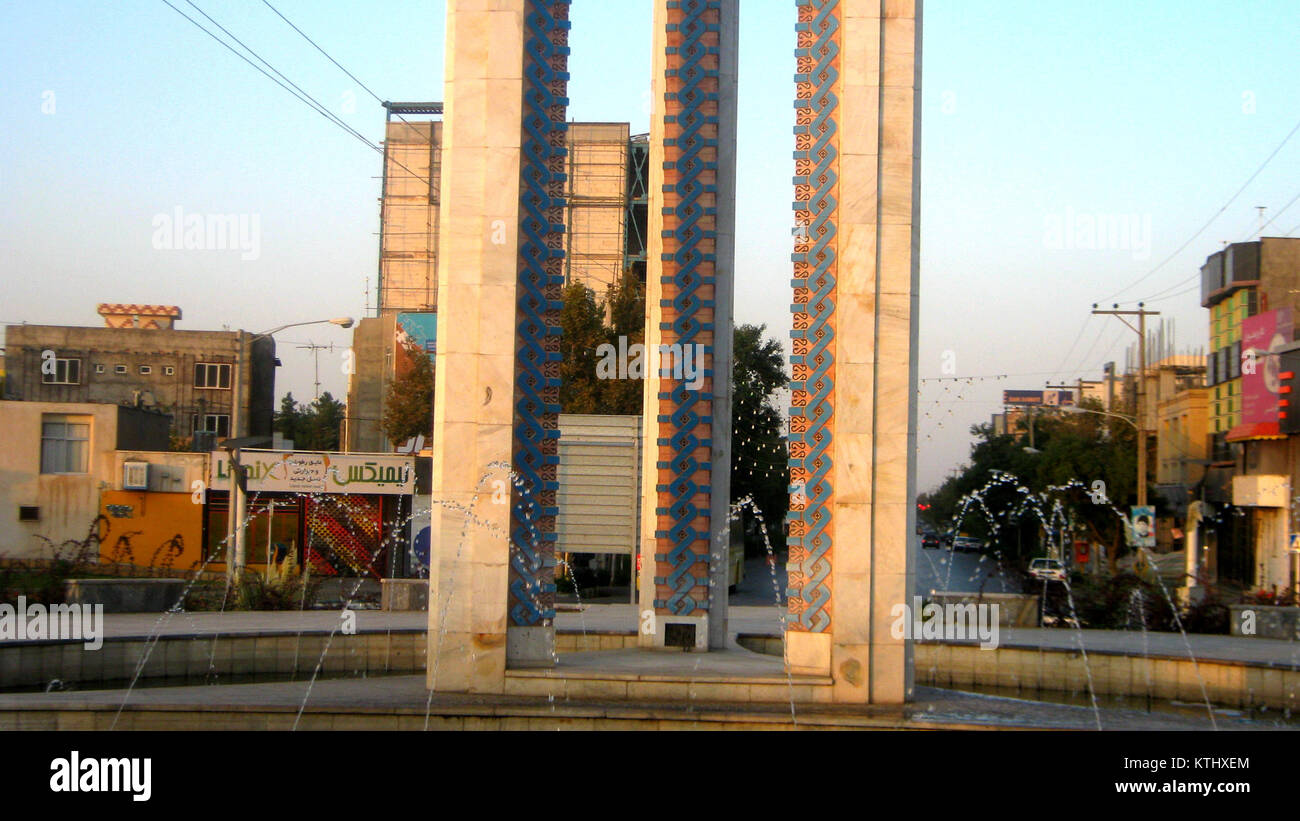 Azadi Square in Nishapur, Iran, is captured in the morning light ...