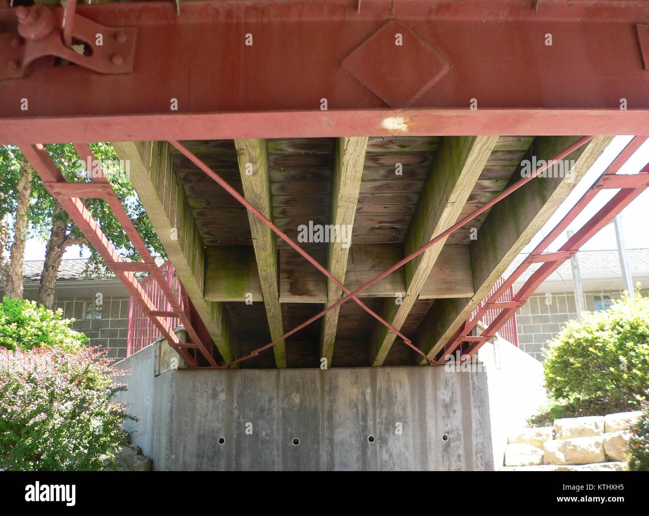 The Beatrice Water Park footbridge provides a unique view from below ...