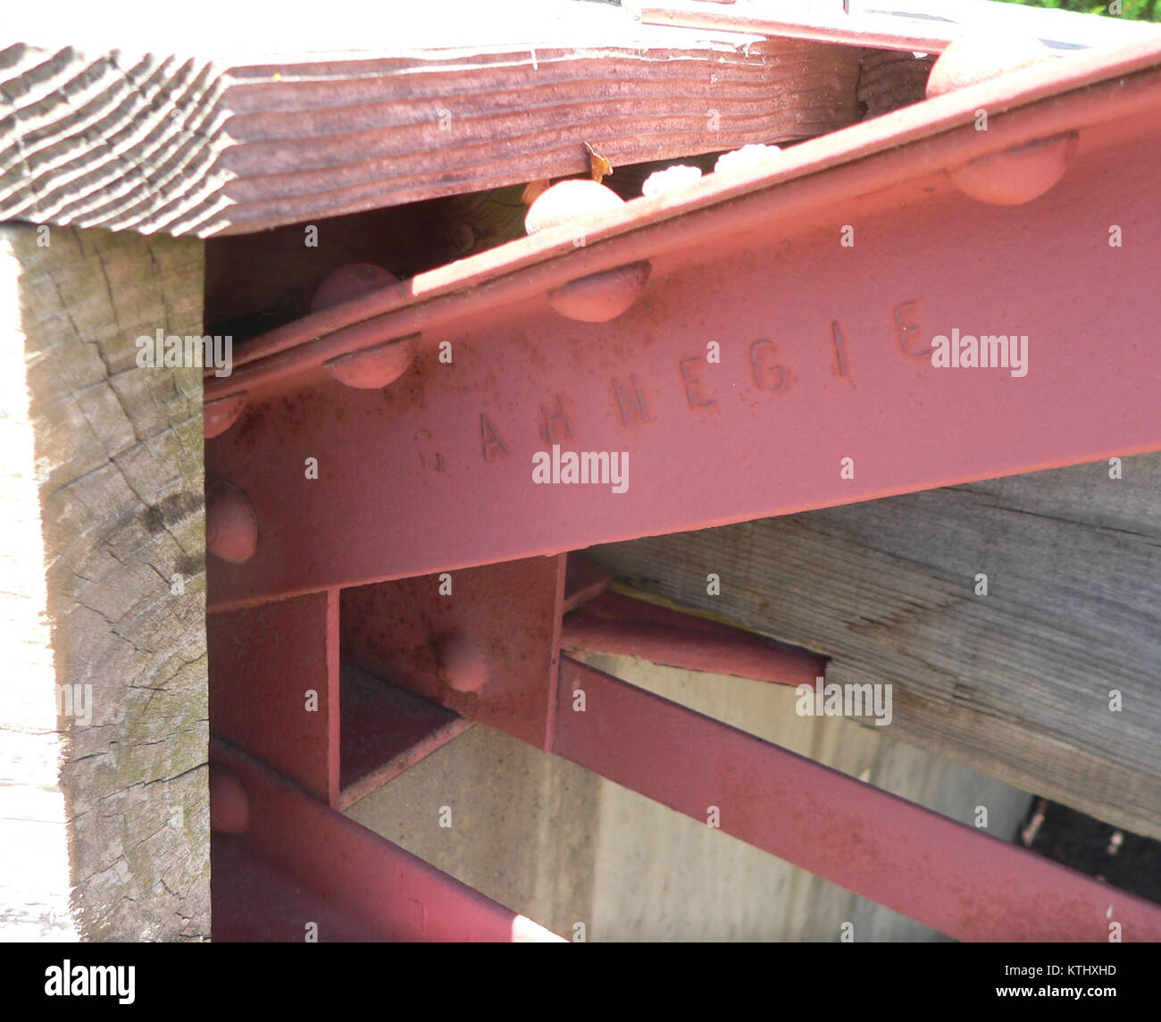 The Beatrice Water Park footbridge, with a Carnegie inscription ...