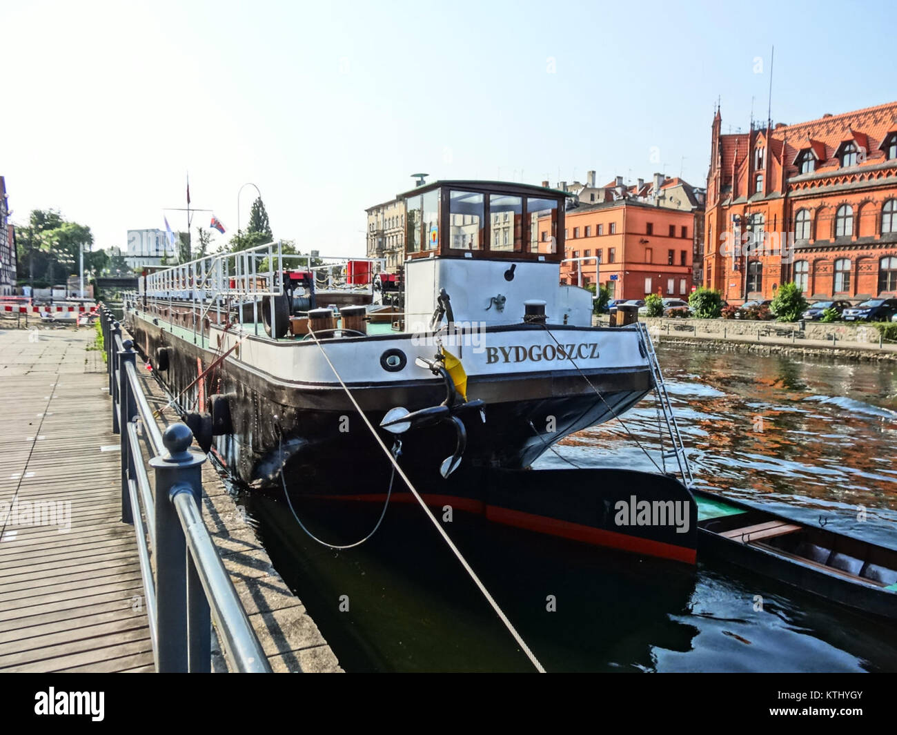 This image captures a scene of the Bydgoszcz riverfront (Bdg nabrzeze ...
