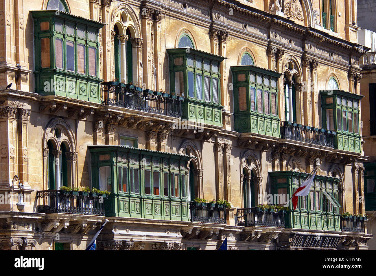The balconies of Valletta, Malta, are a distinctive feature of the city ...