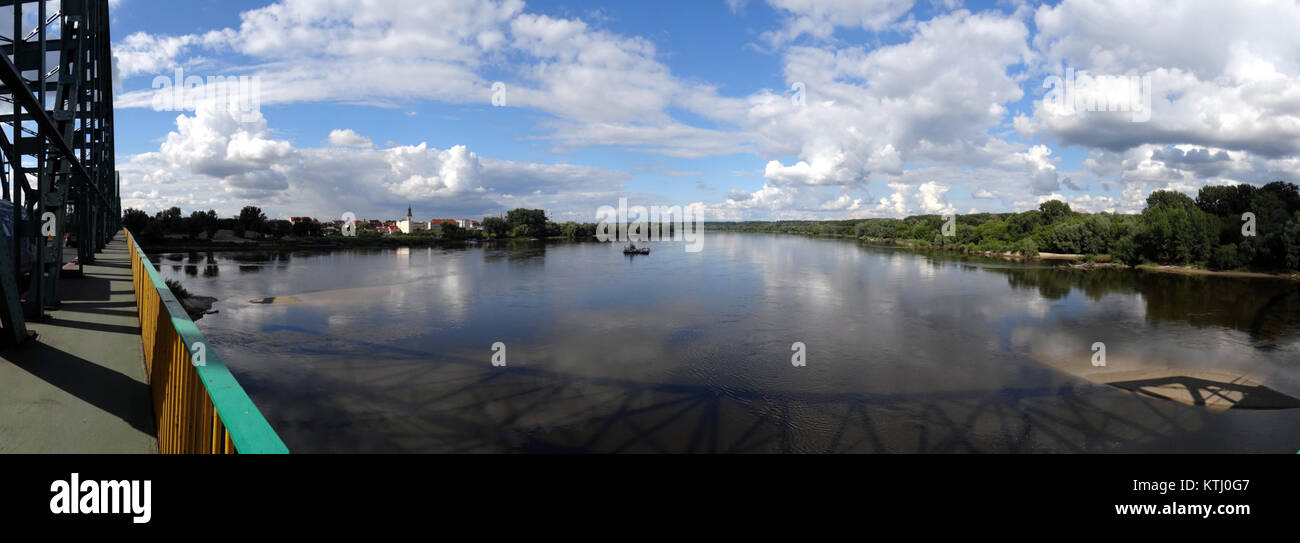 A view from the bridge over the Ford river, showing the landscape and ...