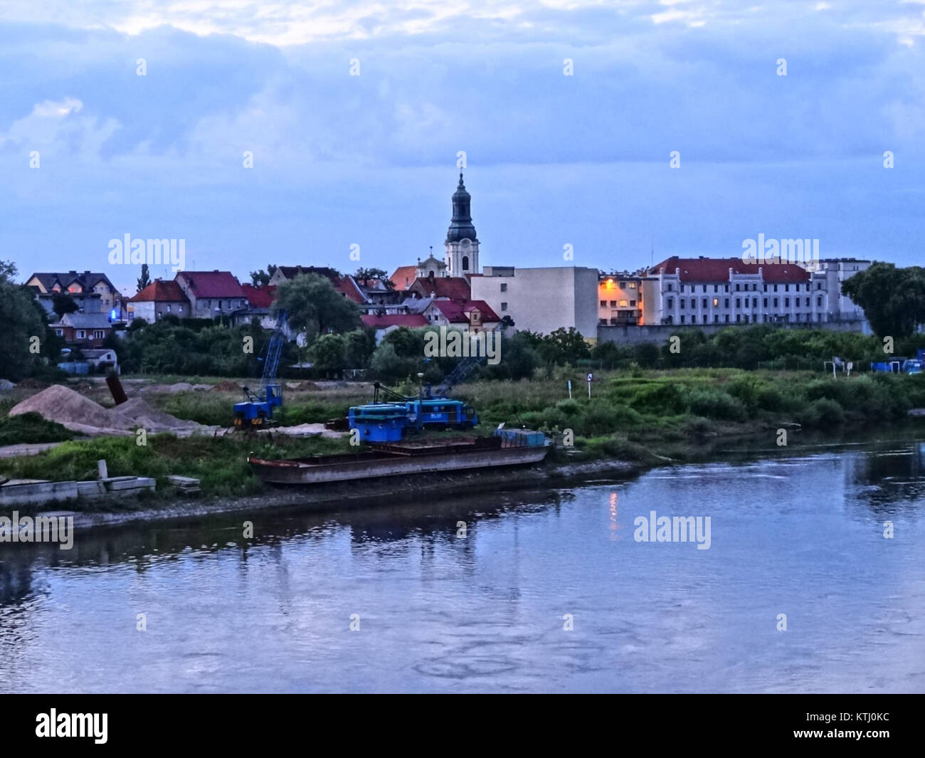 This photo captures the view of the Ford bridge at night on July 10 ...