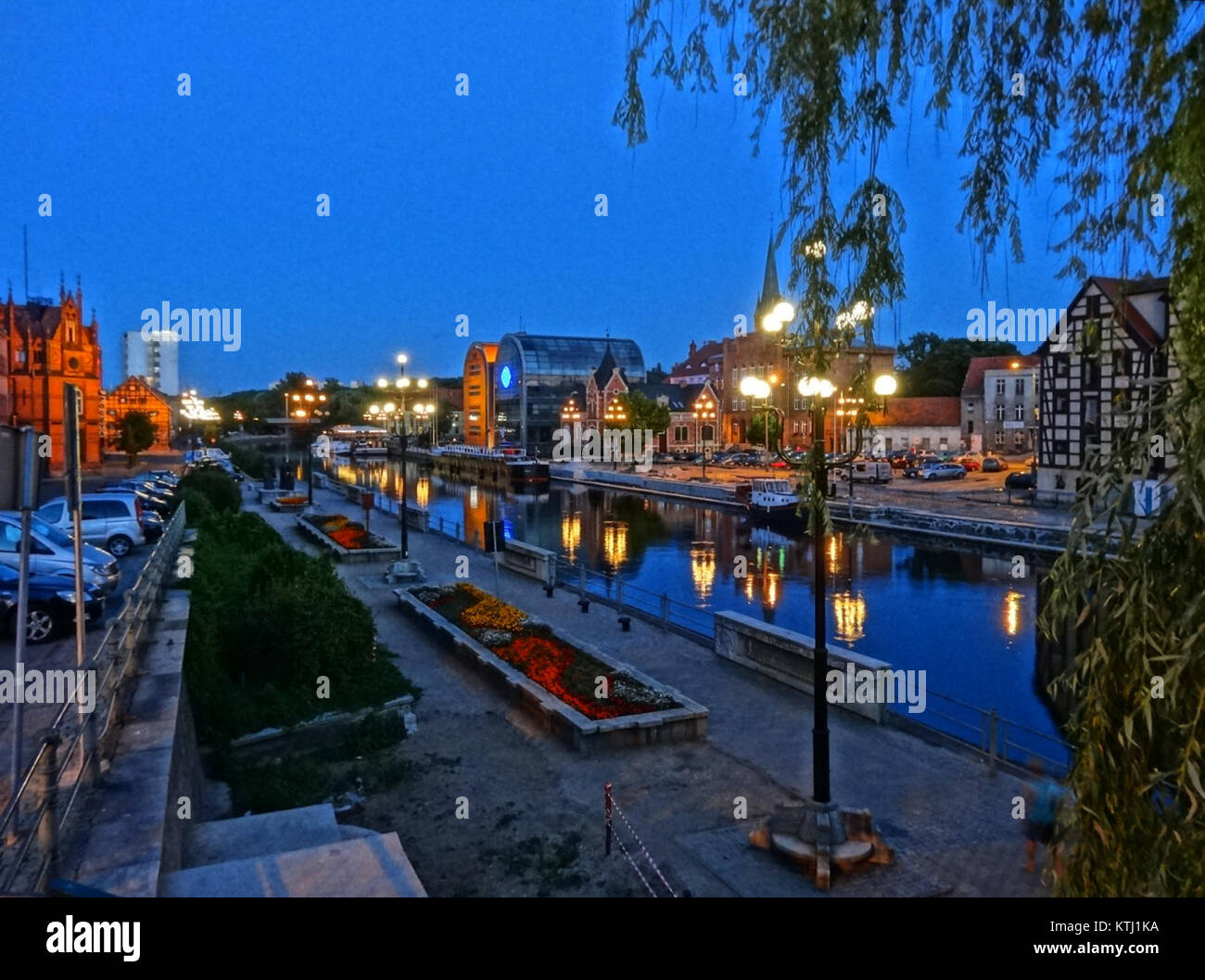 The image captures the view of the Brdy riverbank in Bydgoszcz, Poland ...