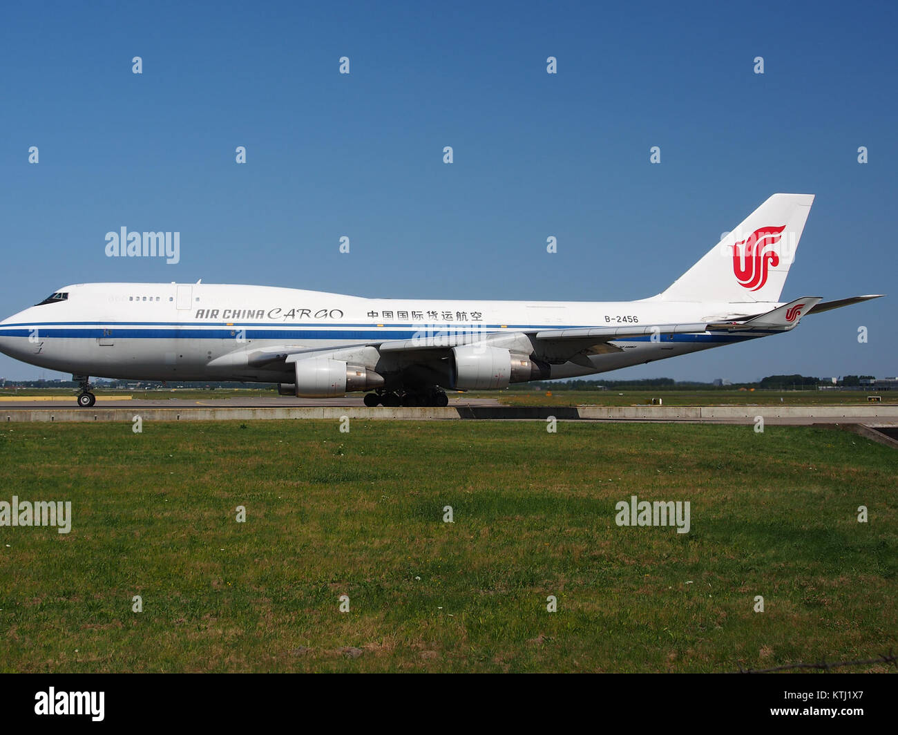 A Boeing 747-400F (BCF), operated by Air China Cargo, taxis on the ...