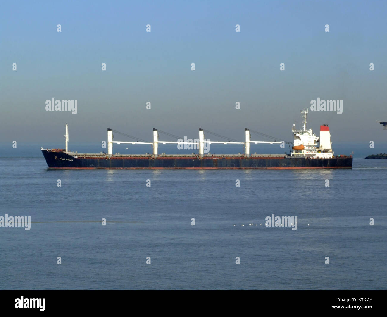 The cargo ship Atlas Amelia (IMO 9128441) departs the Port of Rotterdam ...