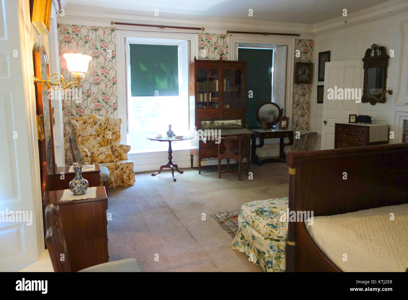 The Bedroom at the Longfellow National Historic Site offers a glimpse ...