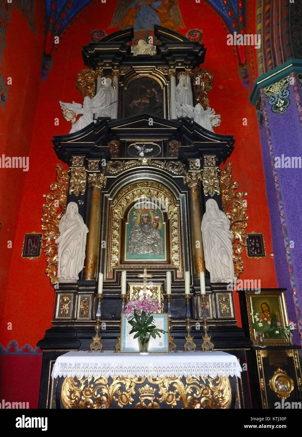 The image captures the altar of a cathedral, possibly in a European ...