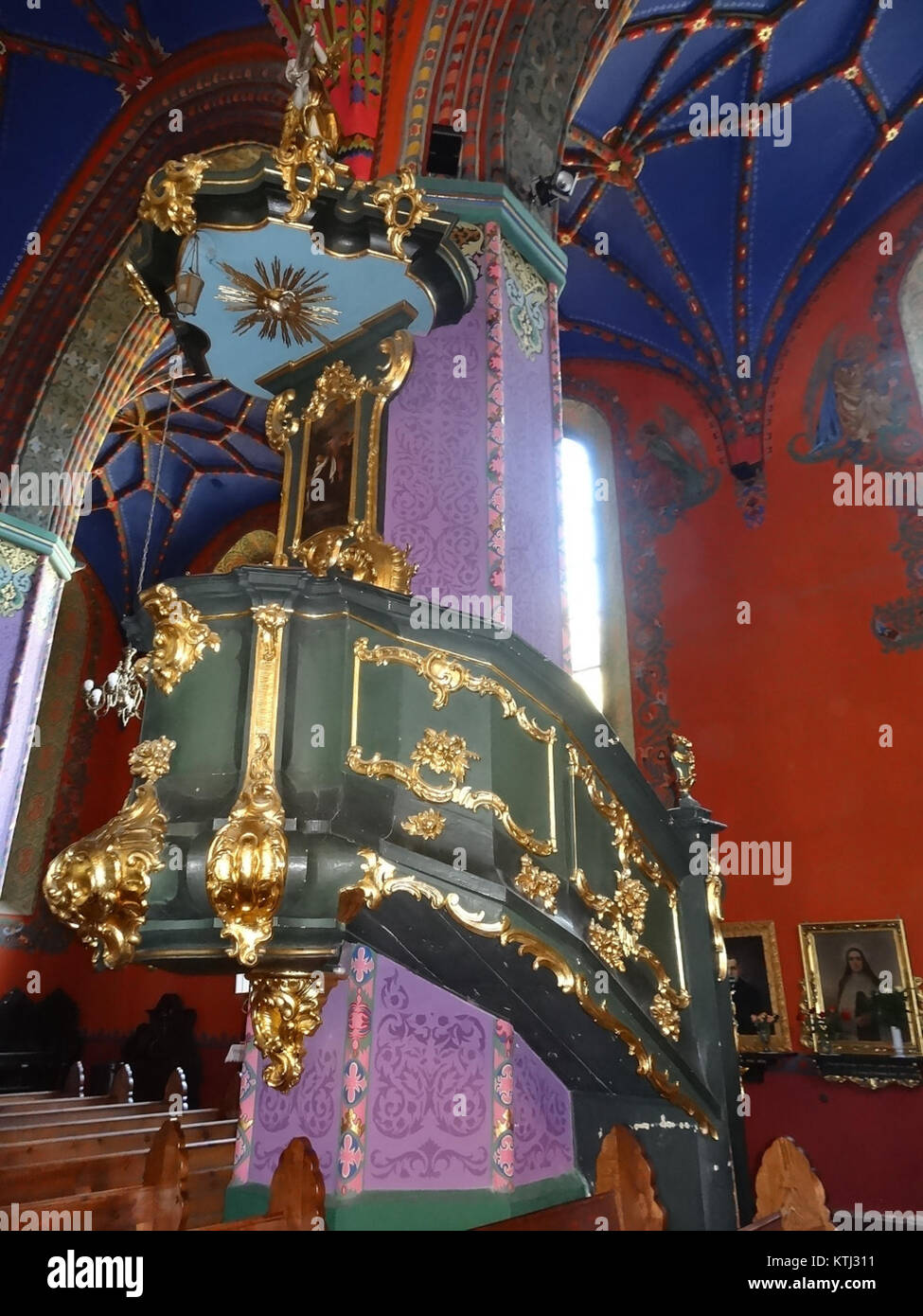 A photograph of the ambona (pulpit) in a cathedral, taken in 2013. The ...