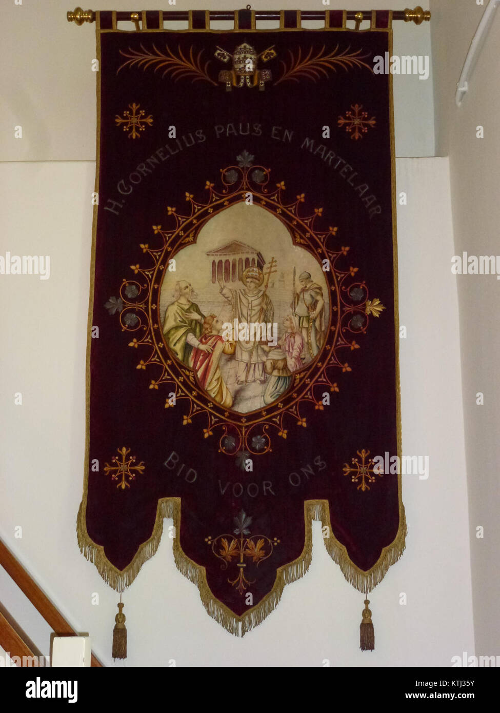 This image shows the procession banner (processievaandel) in a church ...