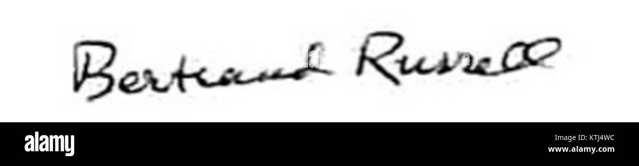 An image of Bertrand Russell's signature, reflecting the autograph of ...