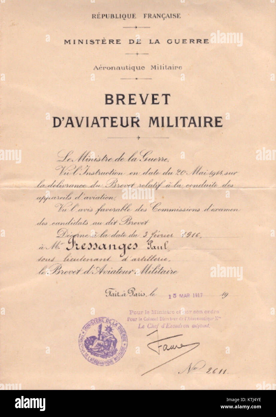 Brevet de Pilote refers to a pilot's license in French, a certification ...