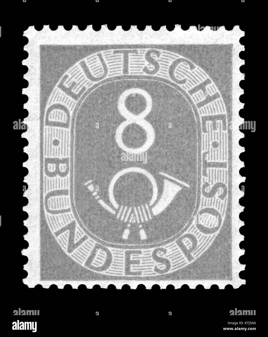 The image features a 1951 DBP Posthorn, a notable piece of postal ...