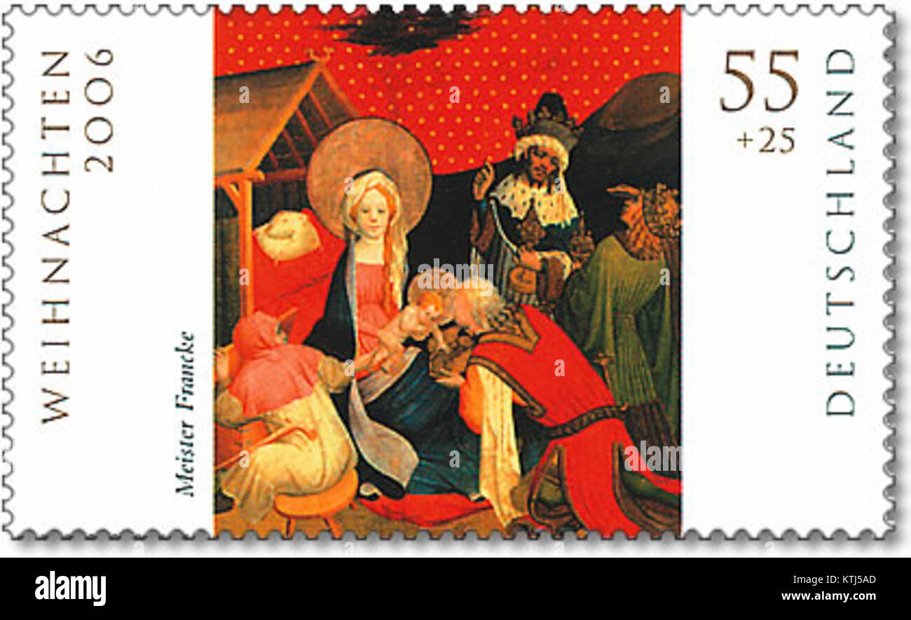 This image represents a historical depiction of the Adoration of the ...