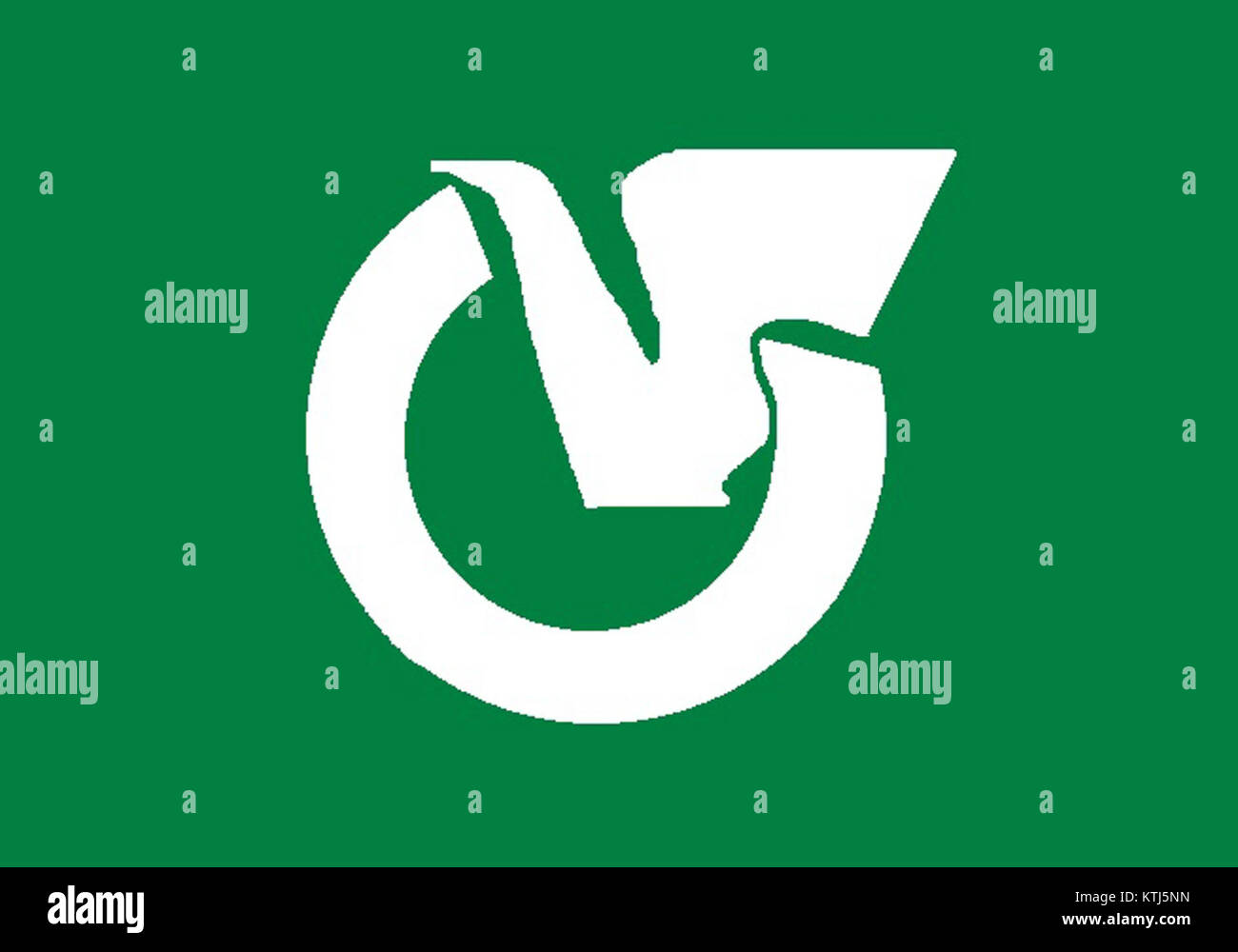 The flag of Shingo Aomori, a town in Aomori Prefecture, Japan, features ...