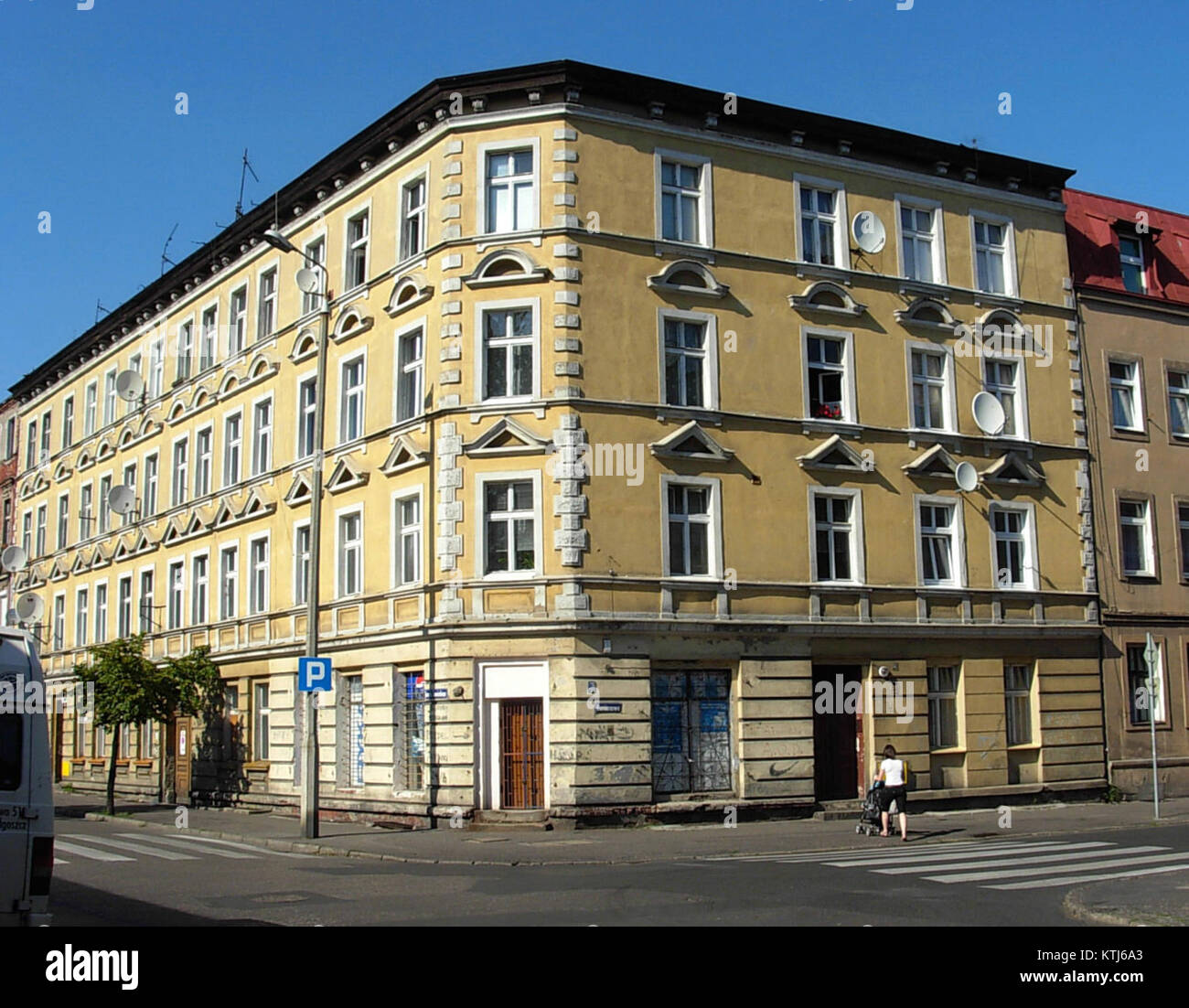 This image shows a building in Bocianowo, Poland, photographed in July ...