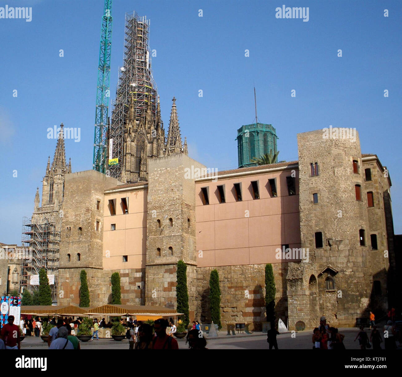 The Roman wall (Muralla Romana) in Barcelona is a well-preserved ...