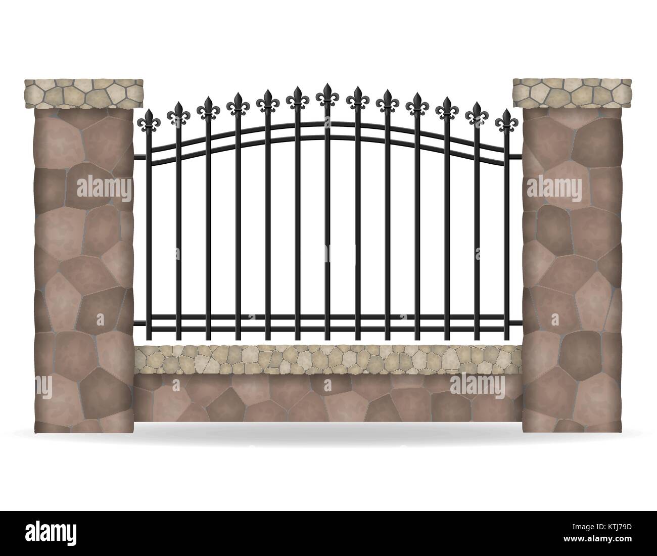 stone fence vector illustration isolated on white background Stock ...