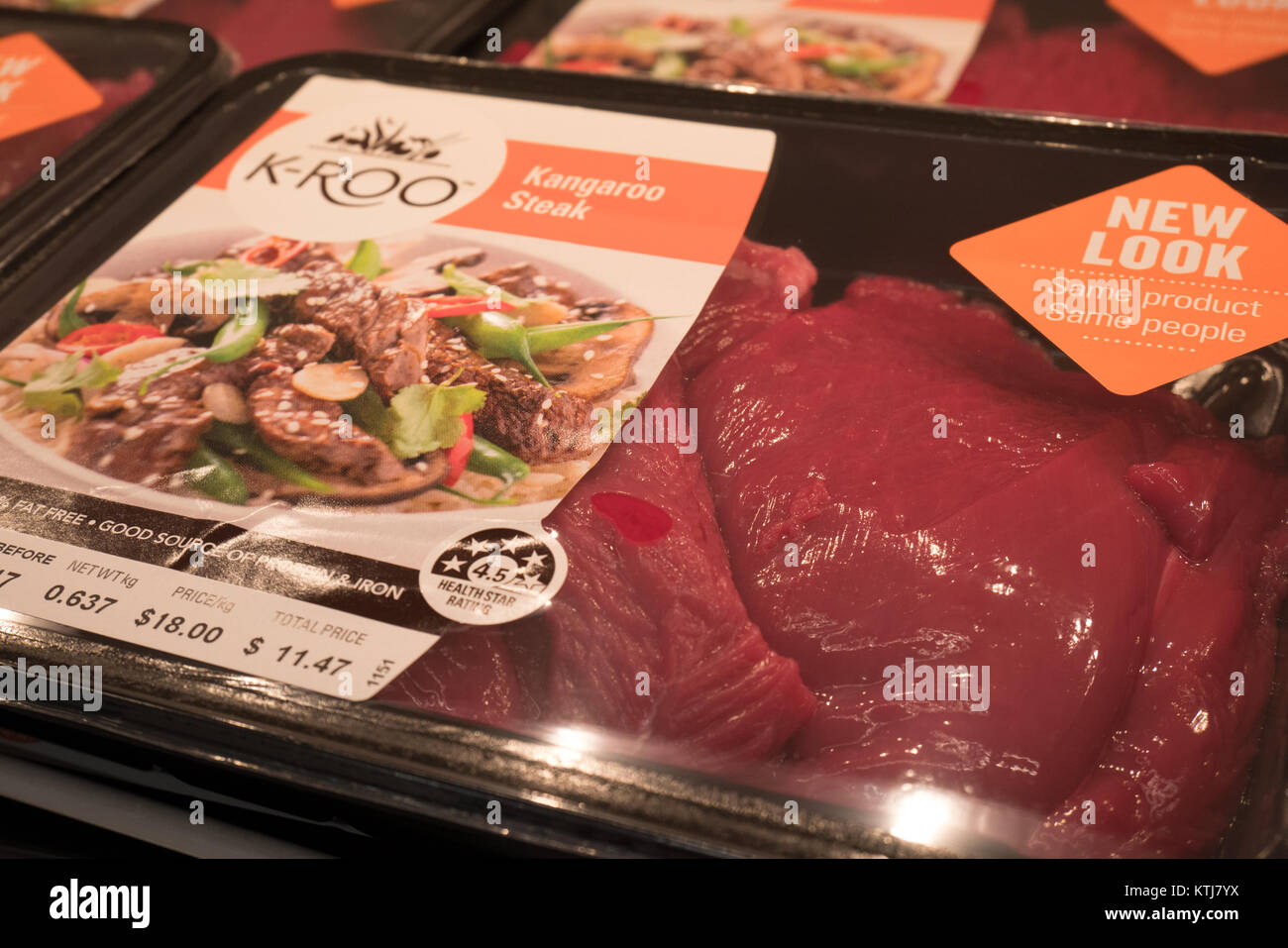 raw kangaroo steak in supermarket Stock Photo - Alamy