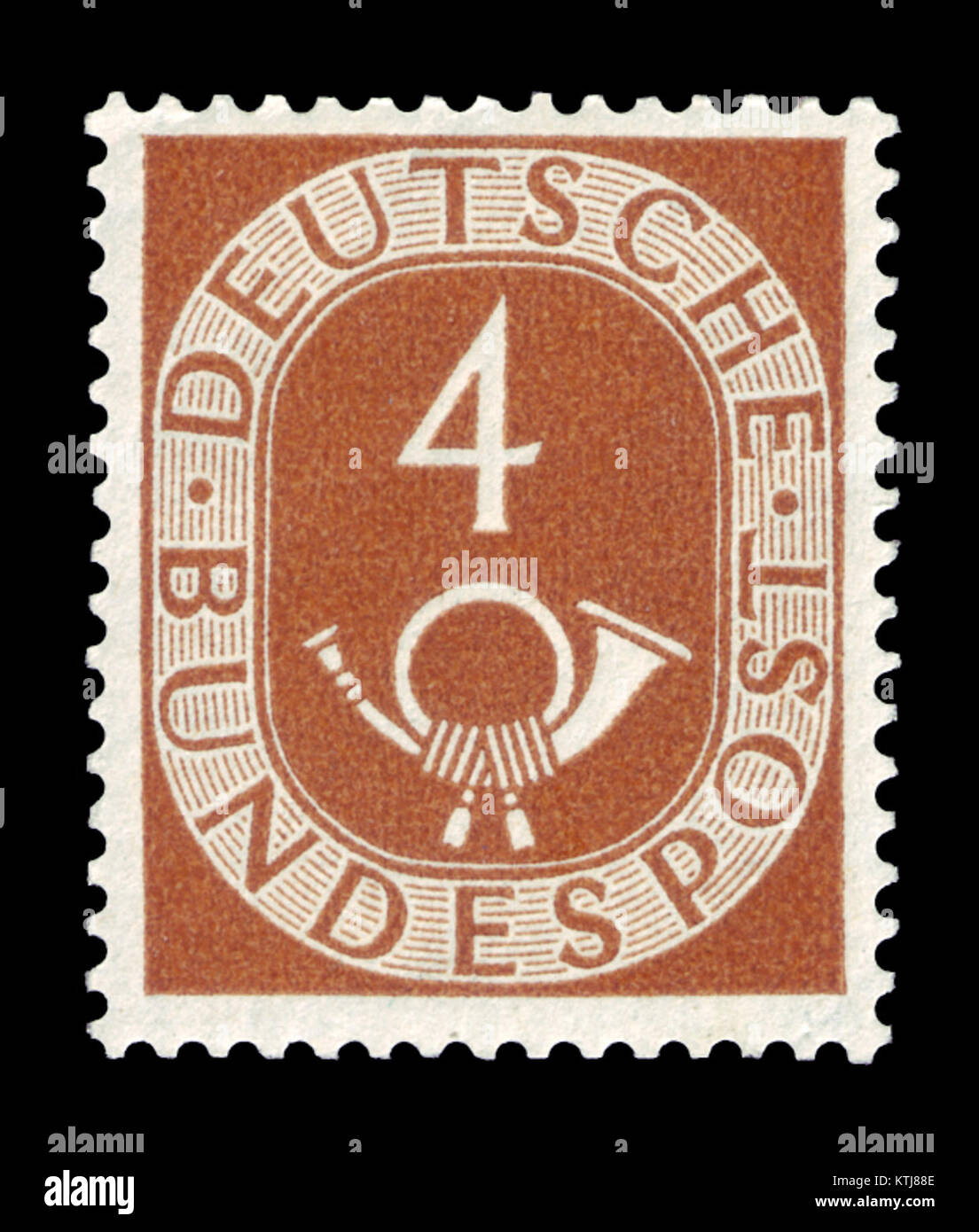 DBP 1951 124 Posthorn refers to a postal stamp issued by the Deutsche ...