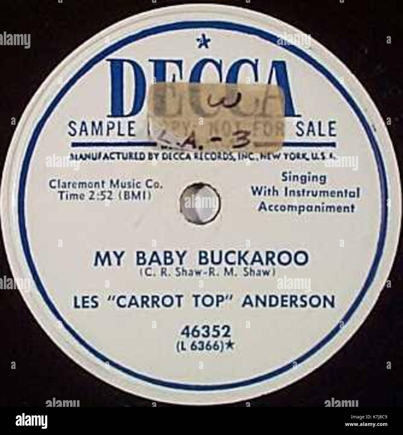 'My Baby Buckaroo' by Decca 46352 is a record that captures the essence ...