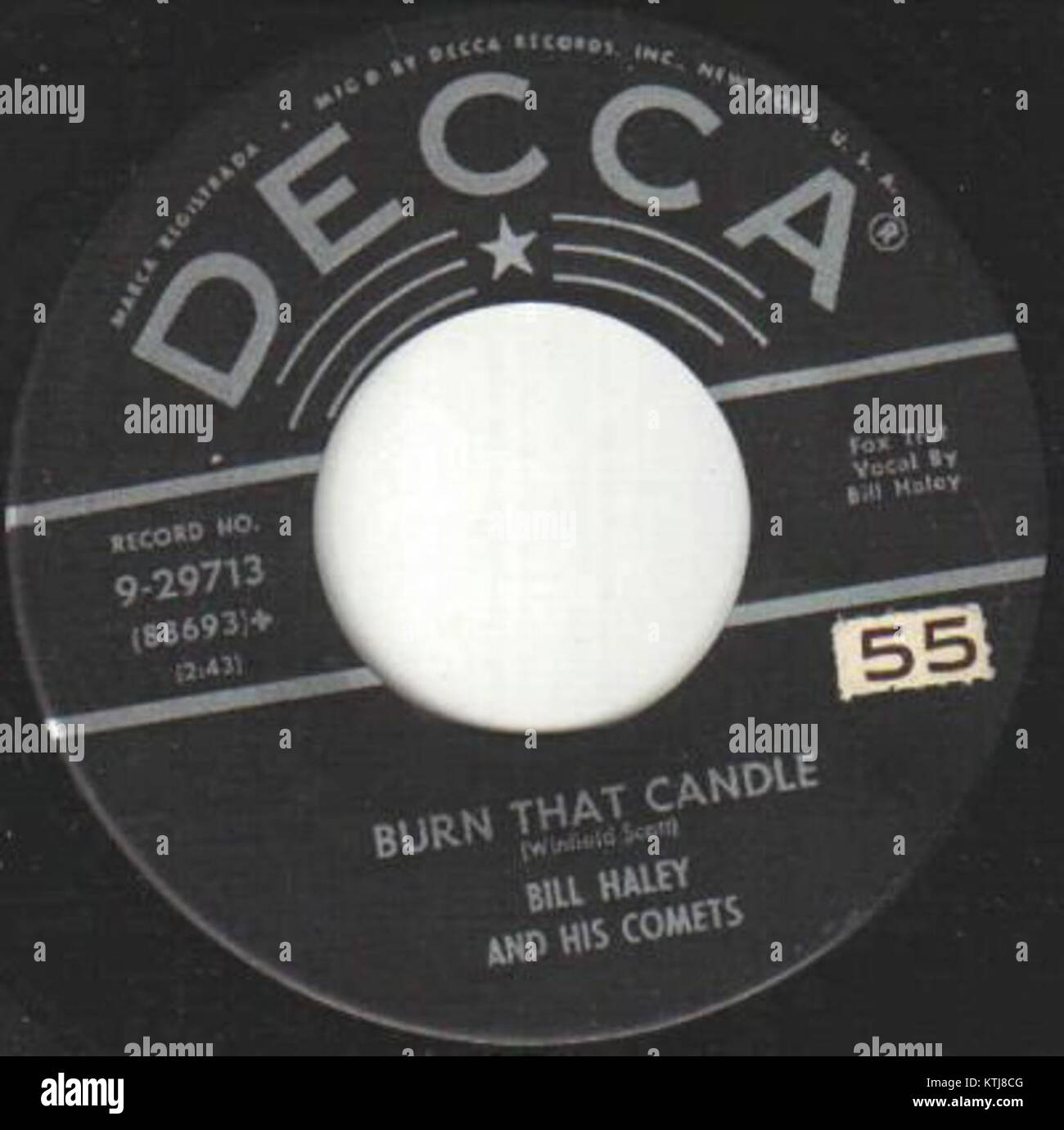 Decca 9 29713, a vinyl record featuring 'Burn That Candle,' represents ...