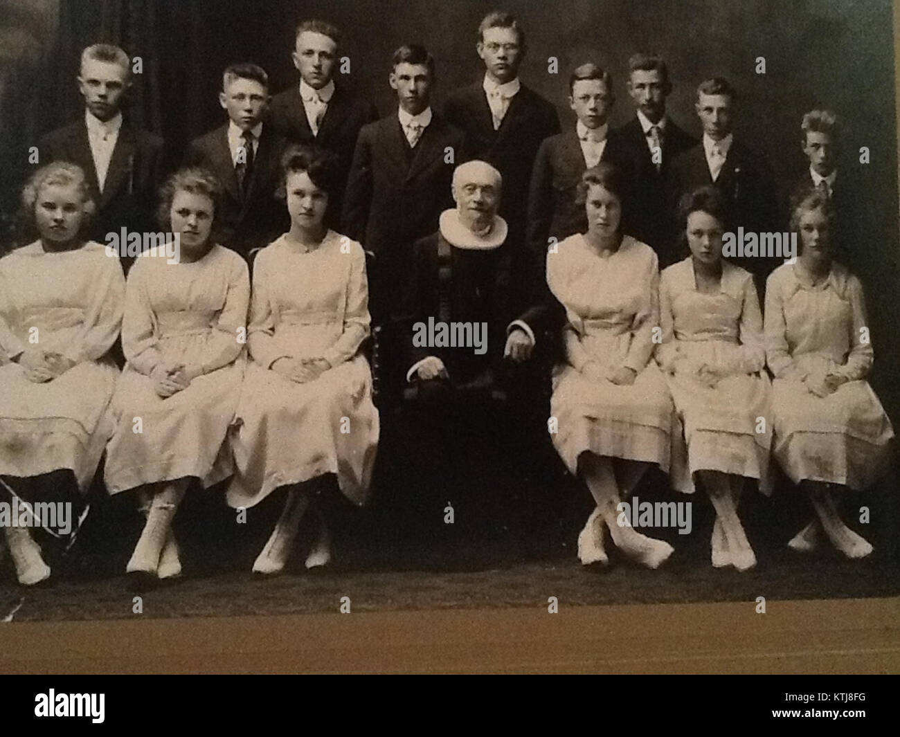 A Catholic confirmation class from the early 1900s depicts young ...