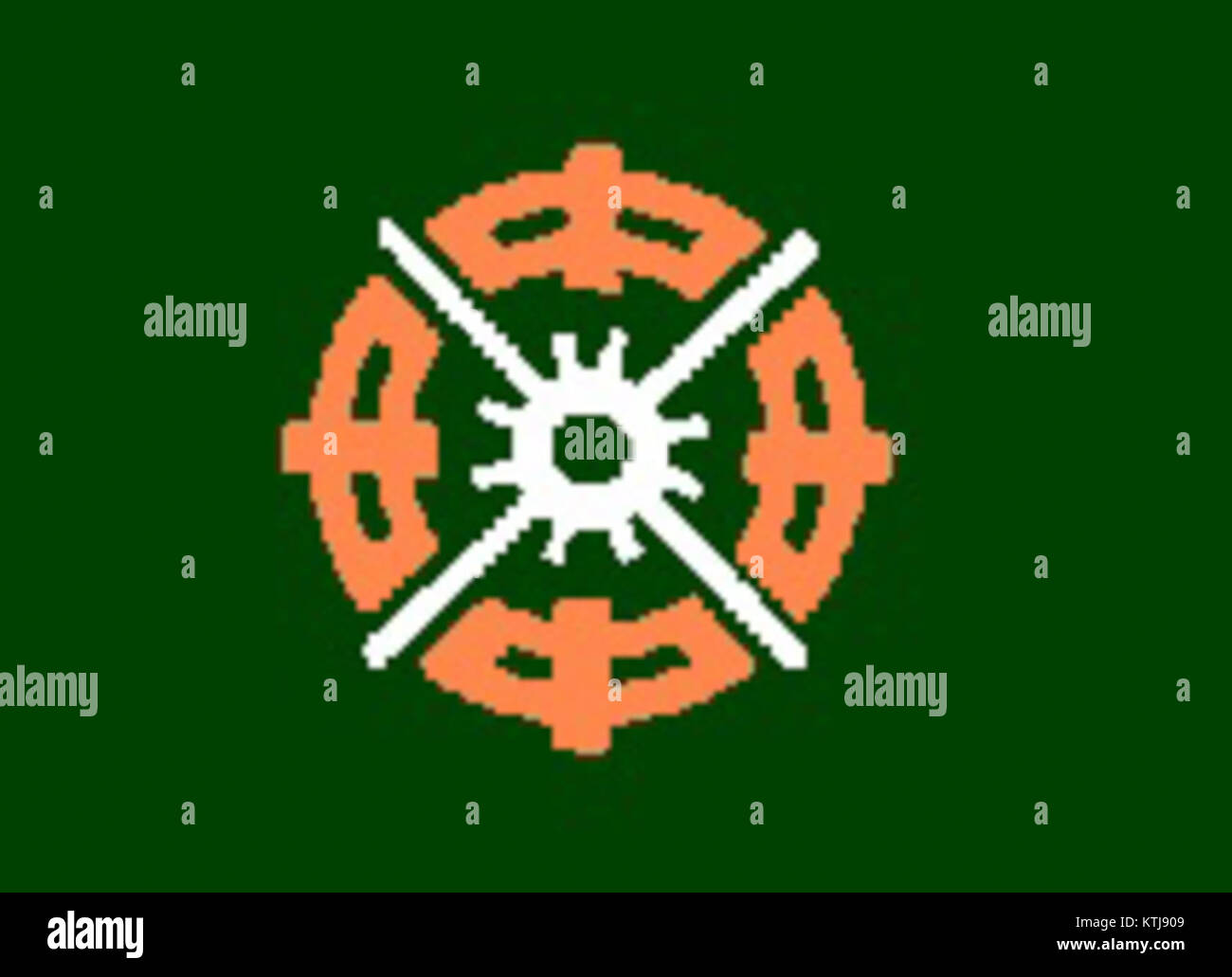 The flag of Churui, a town in Hokkaido, Japan, symbolizes the local ...