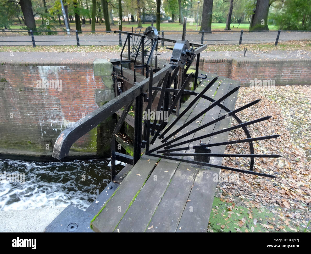 This image depicts the sluice gate in a building, captured on September ...