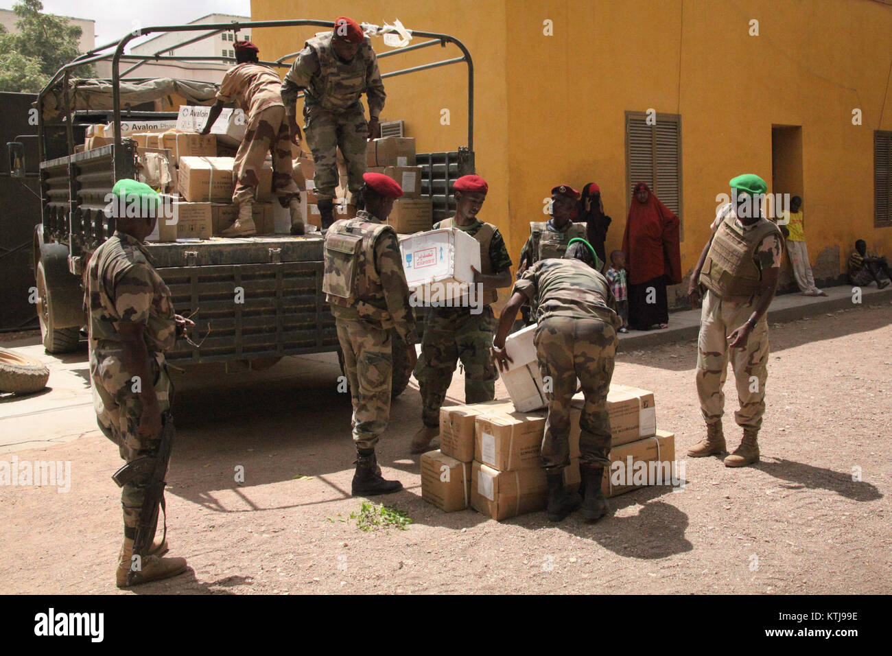 This photo depicts a scene from Belet Weyne, a city in Somalia ...