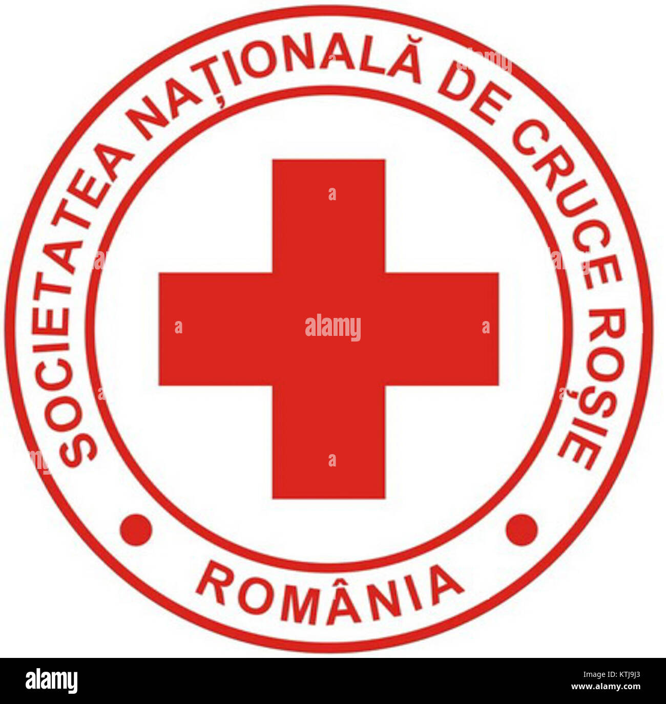 The emblem of the Romanian Red Cross symbolizes the humanitarian work ...