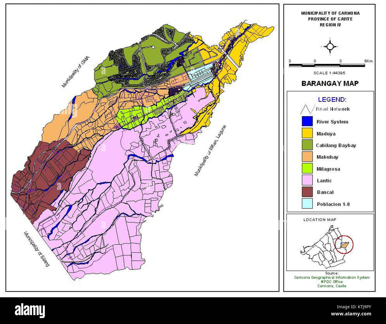 A map of Barangay Carmona in the Philippines, showcasing its ...